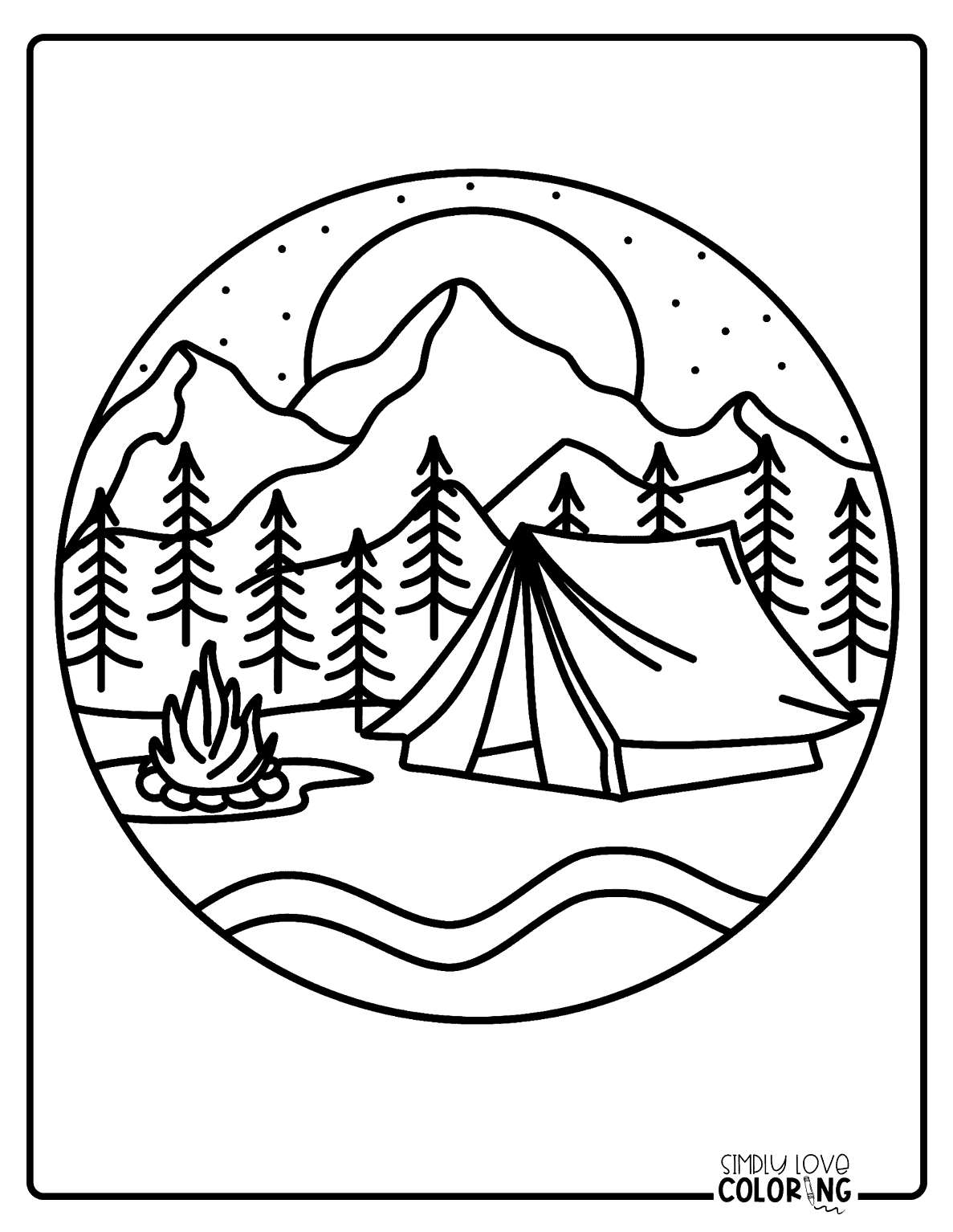 32 Camping Coloring Pages (Free PDF Printables) - Simply Love Coloring