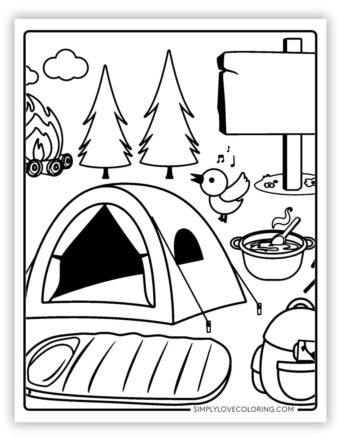 32 Camping Coloring Pages (Free PDF Printables) - Simply Love Coloring