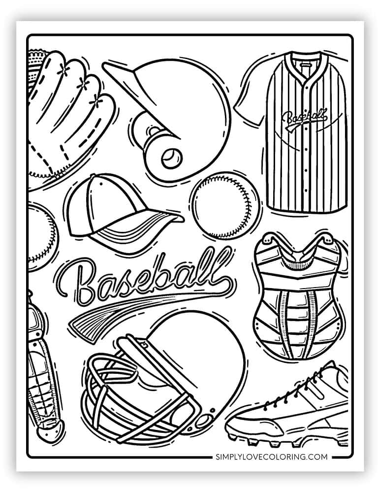 29 Baseball Coloring Pages (Free PDF Printables) - Simply Love Coloring