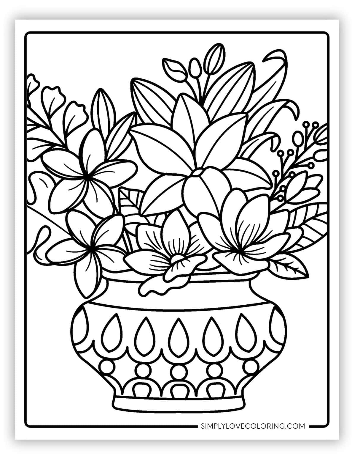 65 Beautiful Flower Coloring Pages (Free PDF Printables) - Simply Love ...