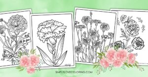 15 Carnation Flower Coloring Pages (Free PDF Printables) - Simply Love ...