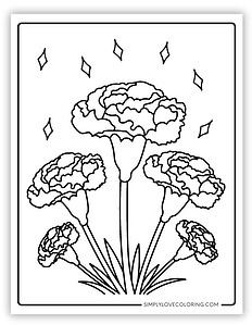 15 Carnation Flower Coloring Pages (Free PDF Printables) - Simply Love ...