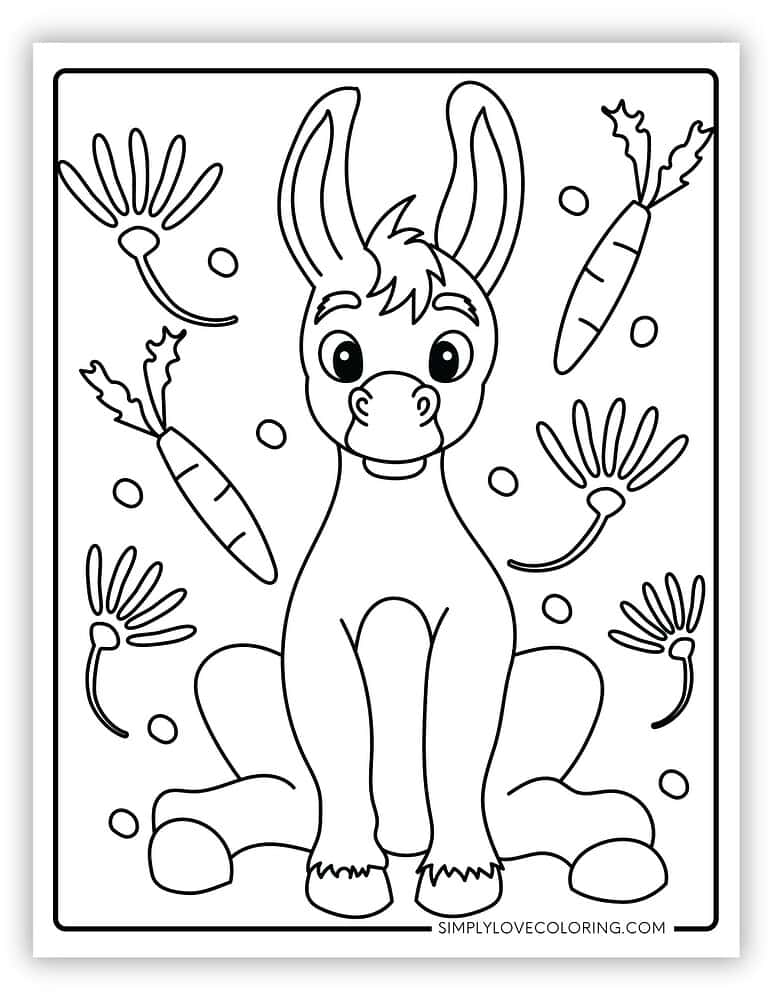 21 Cute Donkey Coloring Pages (Free PDF Printables) - Simply Love Coloring