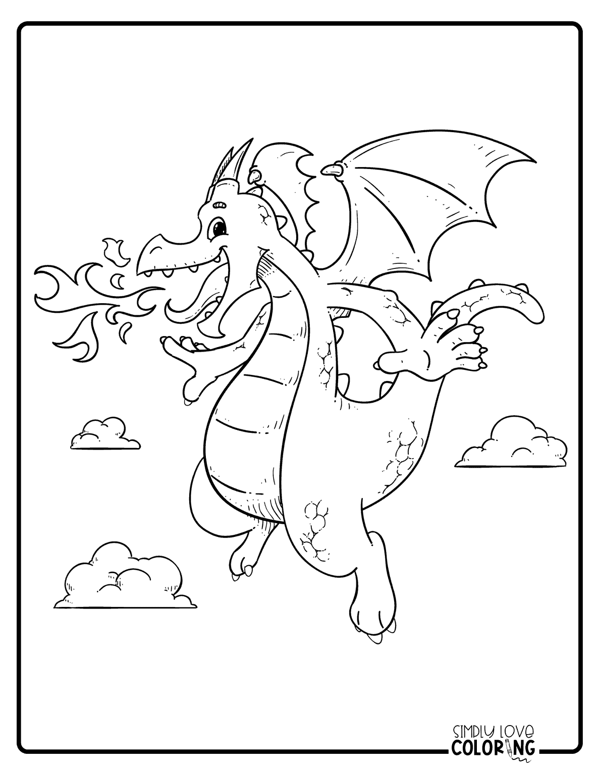 Dragon Coloring Pages (Free PDF Printables) - Simply Love Coloring