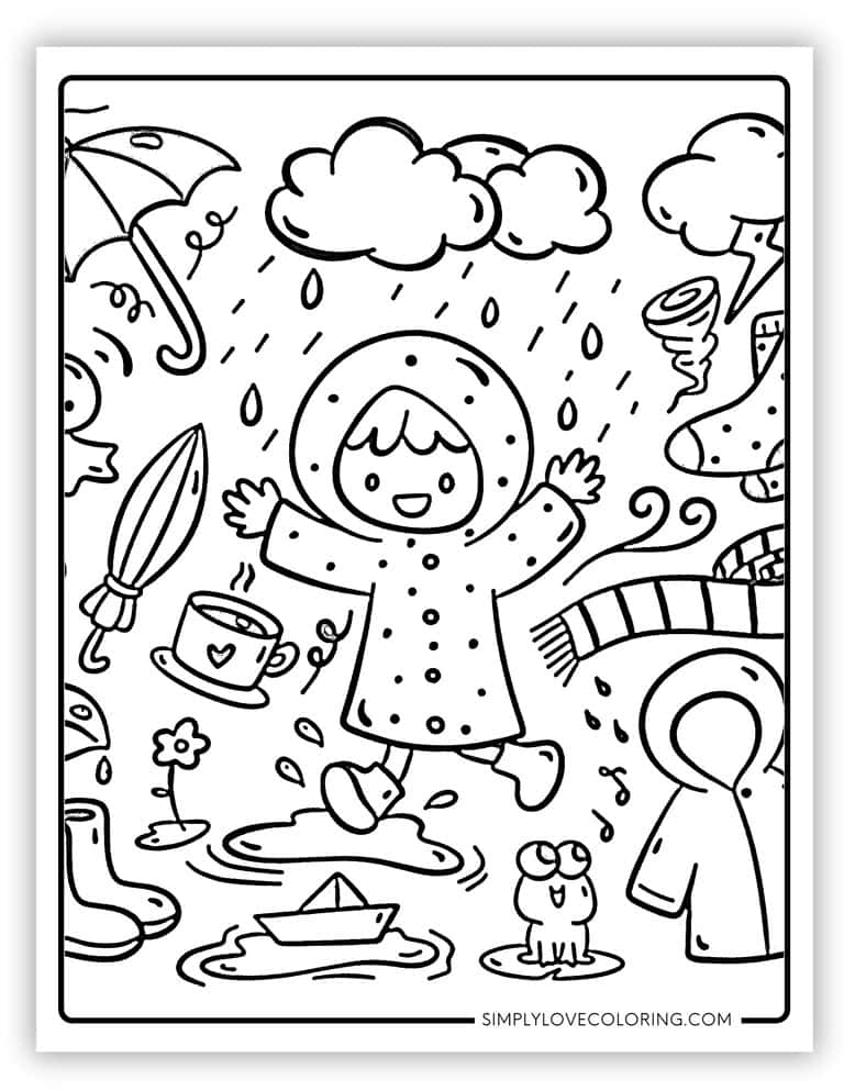 35 Rain Coloring Pages (Free PDF Printables) - Simply Love Coloring