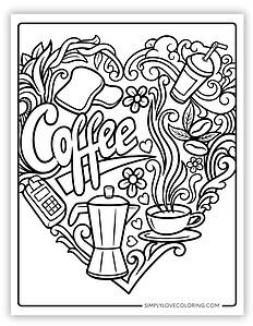 42 Coffee Coloring Pages (Free PDF Printables) - Simply Love Coloring