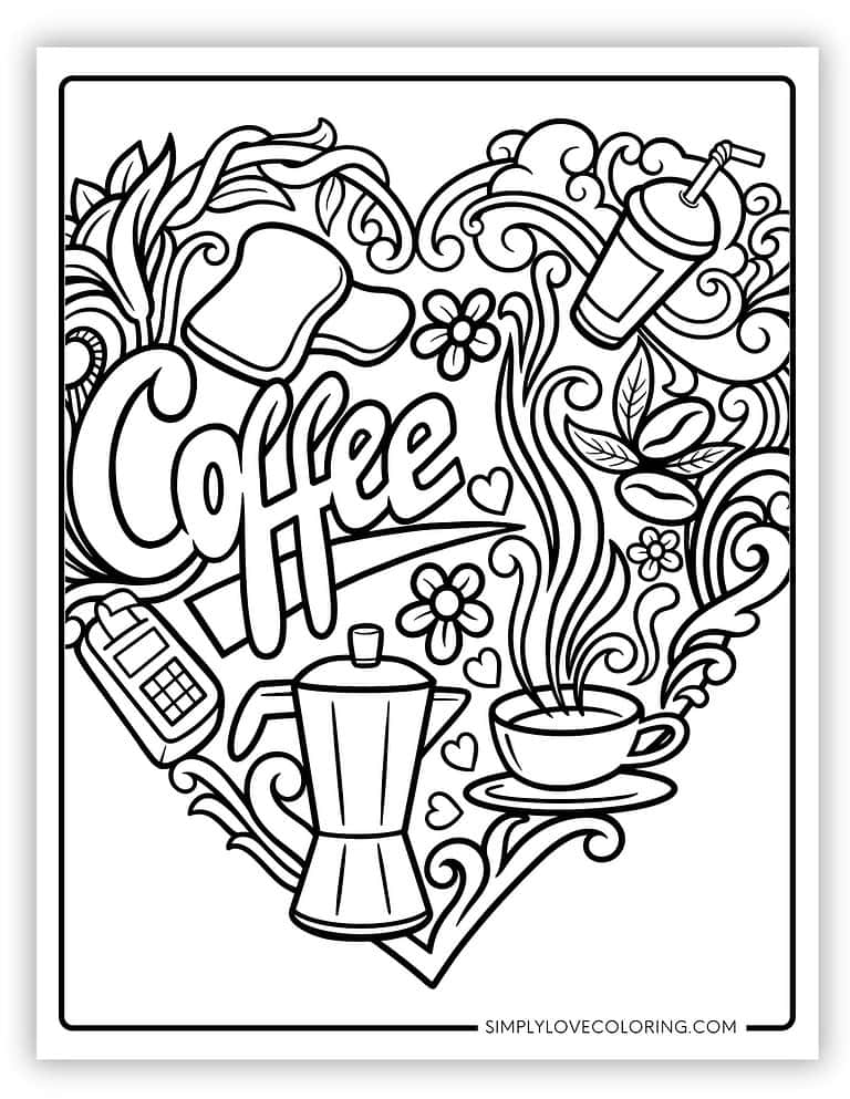 42 Coffee Coloring Pages (Free PDF Printables) - Simply Love Coloring