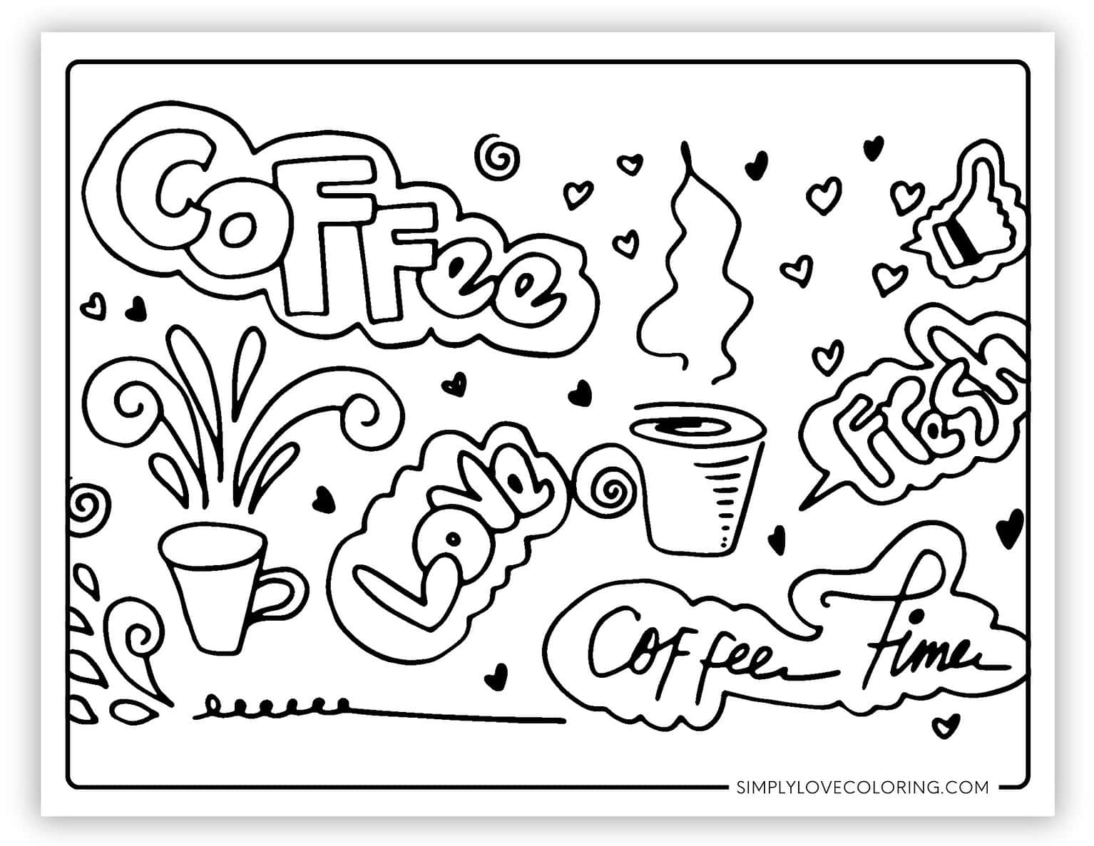 42 Coffee Coloring Pages (Free PDF Printables) - Simply Love Coloring