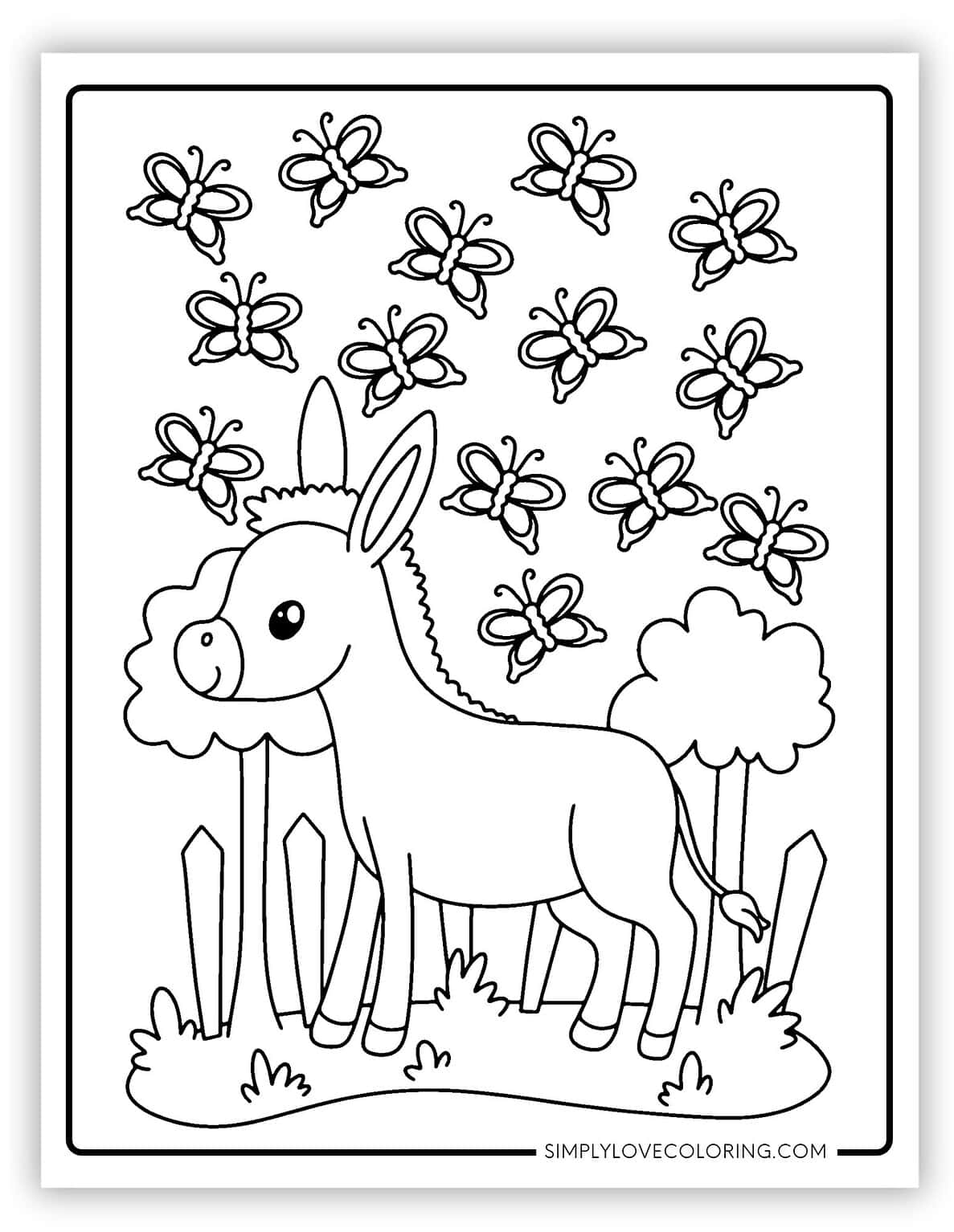 21 Cute Donkey Coloring Pages (Free PDF Printables) - Simply Love Coloring