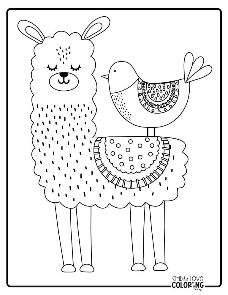 19 Llama Coloring Pages (Free PDF Printables) - Simply Love Coloring