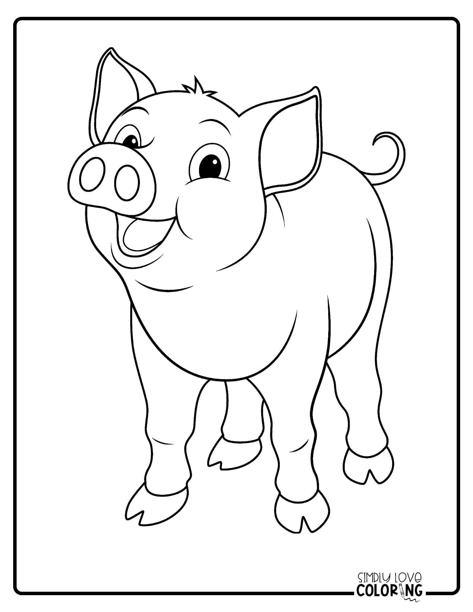 Free Pig Coloring Pages - Simply Love Coloring