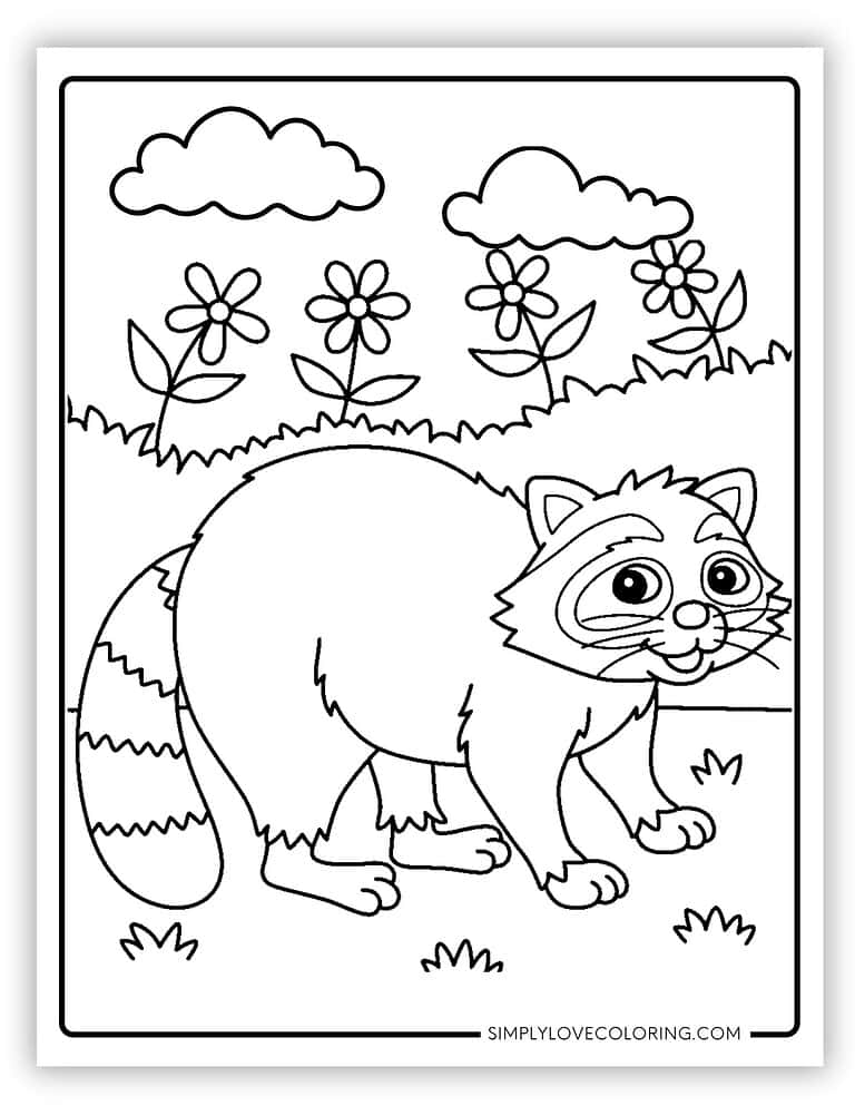 11 Cute Raccoon Coloring Pages (Free PDF Printables) - Simply Love Coloring