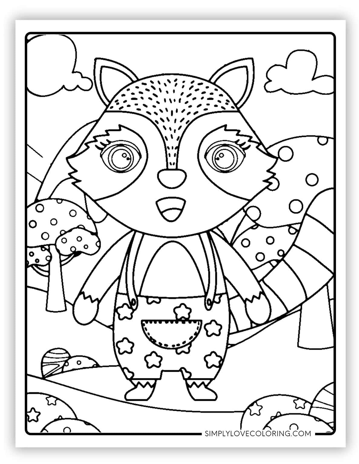 11 Cute Raccoon Coloring Pages (Free PDF Printables) - Simply Love Coloring