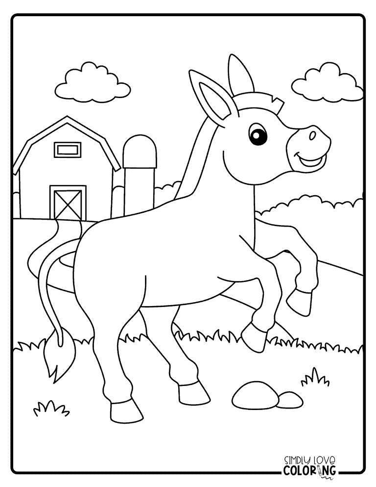 21 Cute Donkey Coloring Pages (Free PDF Printables) - Simply Love Coloring