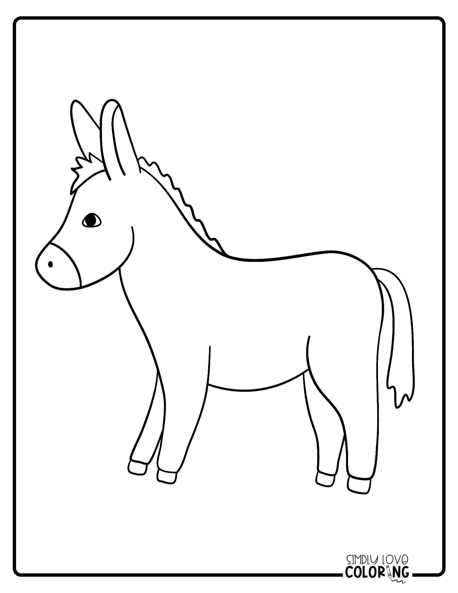 Free Donkey Coloring Pages - Simply Love Coloring