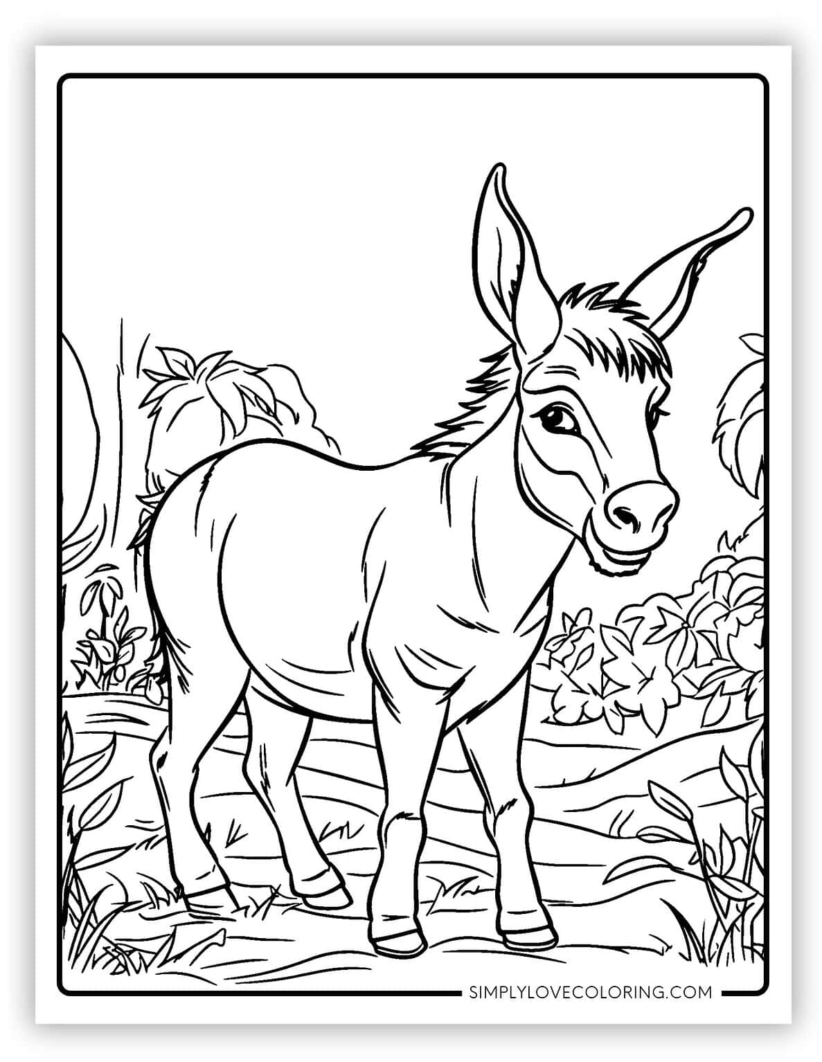 21 Cute Donkey Coloring Pages (Free PDF Printables) - Simply Love Coloring