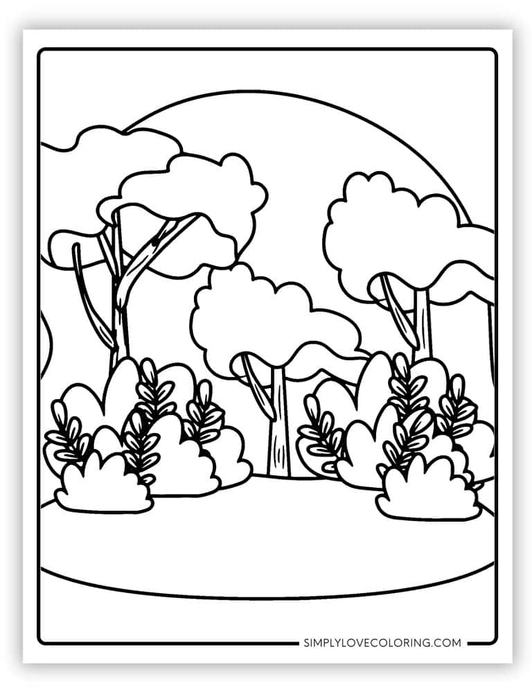 Forest Coloring Pages (Free PDF Printables) - Simply Love Coloring