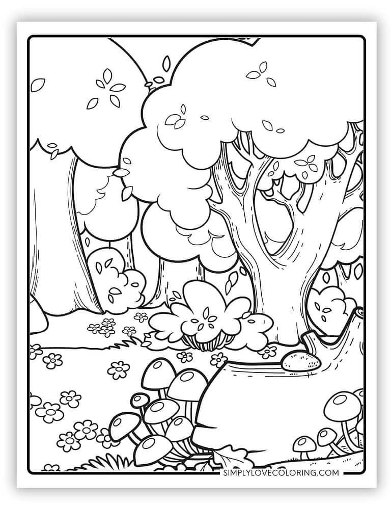 Forest Coloring Pages (Free PDF Printables) - Simply Love Coloring