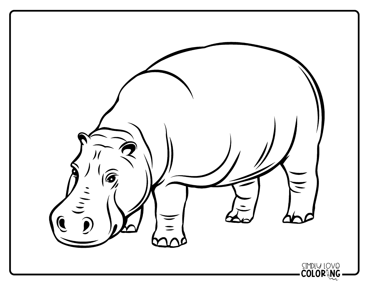 Cute Hippopotamus Coloring Pages (Free PDF Printables) - Simply Love ...