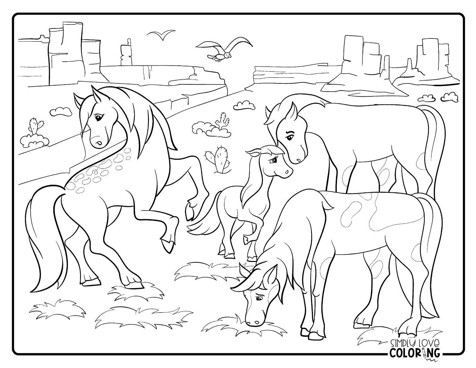35 Horse Coloring Pages (Free PDF Printables) - Simply Love Coloring