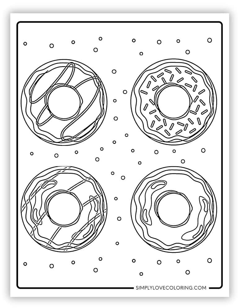 29 Donut Coloring Pages (Free PDF Printables) - Simply Love Coloring