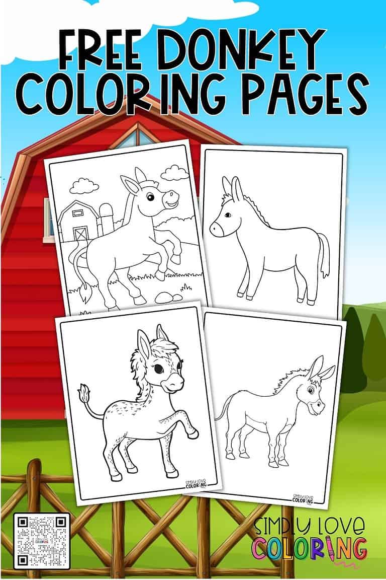 21 Cute Donkey Coloring Pages (Free PDF Printables) - Simply Love Coloring