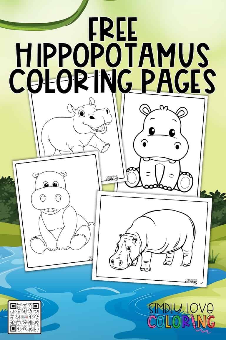 Cute Hippopotamus Coloring Pages (Free PDF Printables) - Simply Love ...