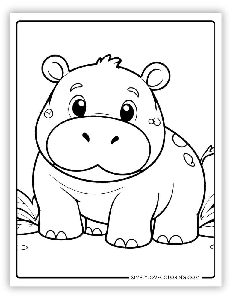 Cute Hippopotamus Coloring Pages (Free PDF Printables) - Simply Love ...