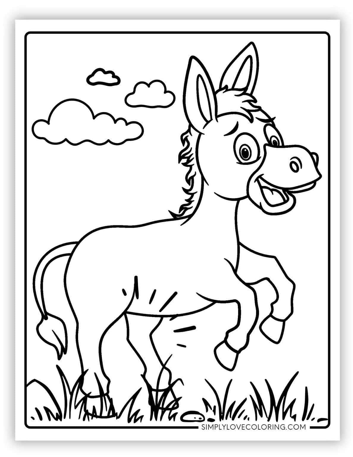 21 Cute Donkey Coloring Pages (Free PDF Printables) - Simply Love Coloring