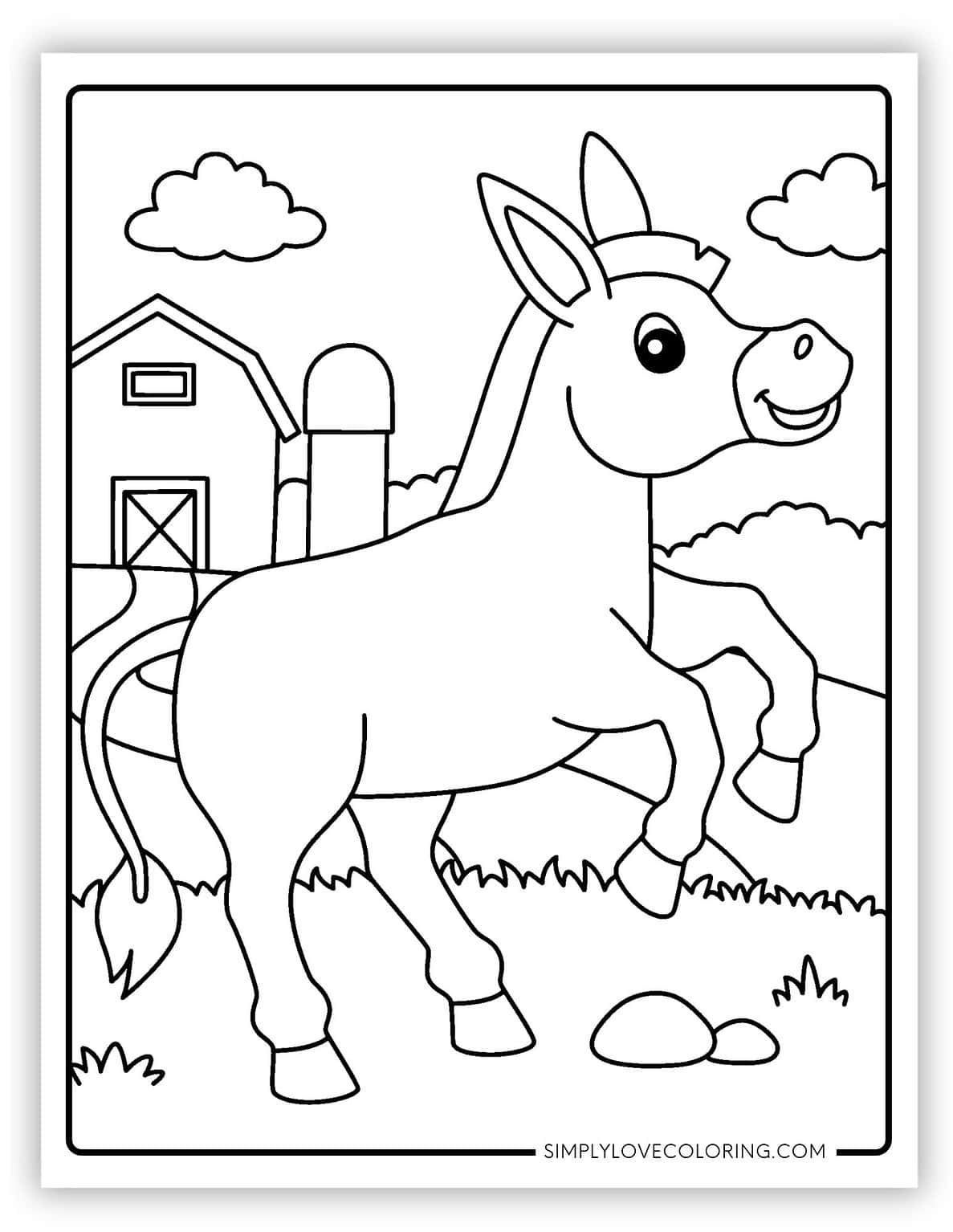 21 Cute Donkey Coloring Pages (Free PDF Printables) - Simply Love Coloring