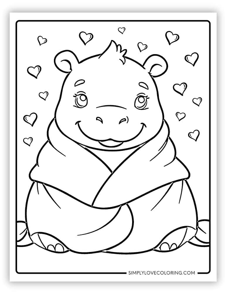 Cute Hippopotamus Coloring Pages (Free PDF Printables) - Simply Love ...