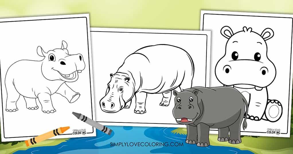 Cute Hippopotamus Coloring Pages (Free PDF Printables) - Simply Love ...
