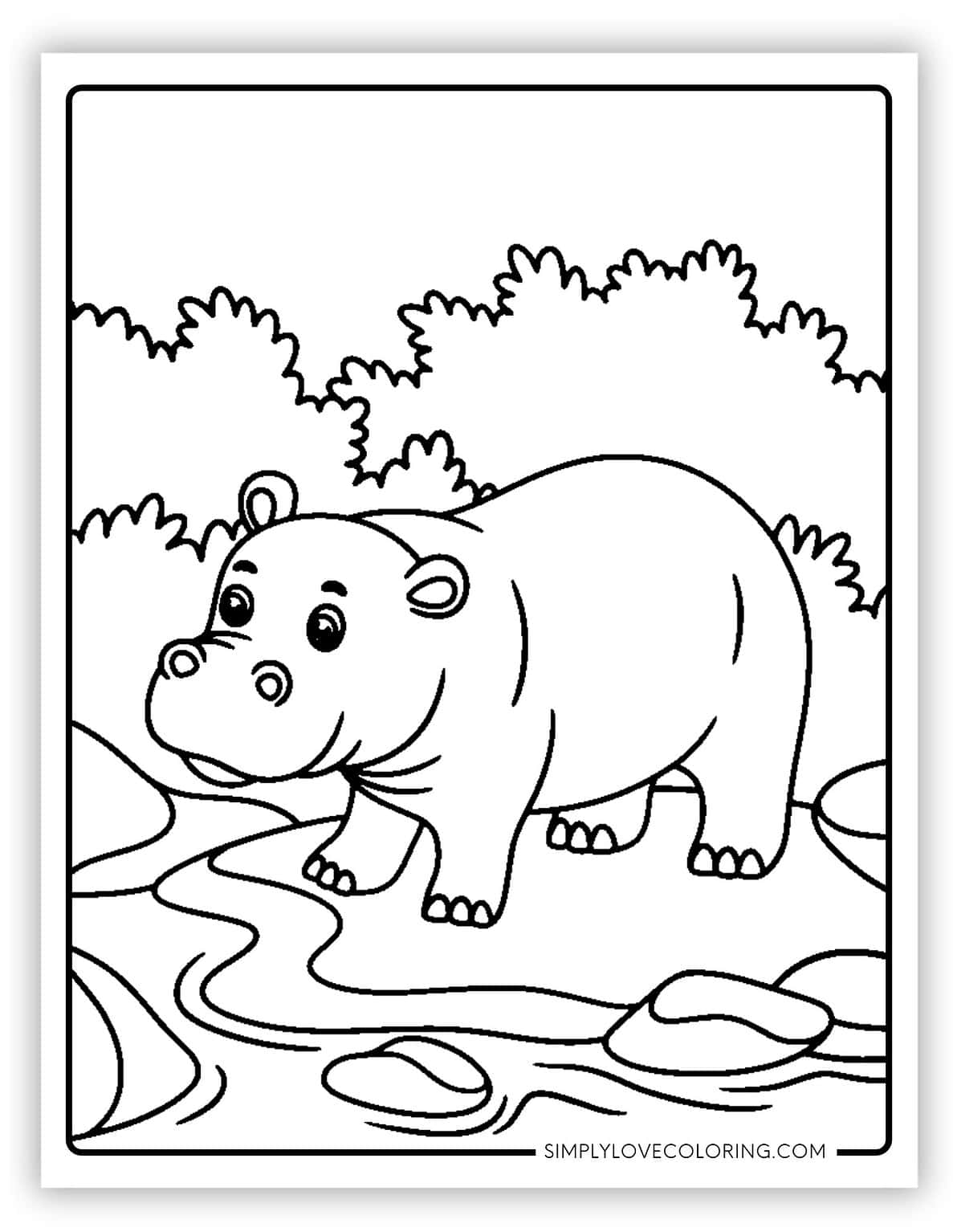 Cute Hippopotamus Coloring Pages (Free PDF Printables) - Simply Love ...