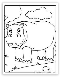 Cute Hippopotamus Coloring Pages (Free PDF Printables) - Simply Love ...