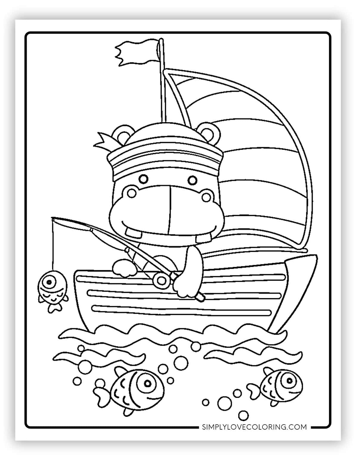 Cute Hippopotamus Coloring Pages (Free PDF Printables) - Simply Love ...