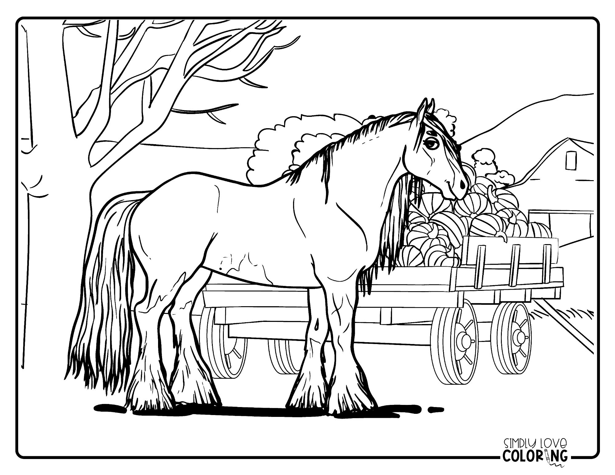 Free Horse Coloring Pages - Simply Love Coloring