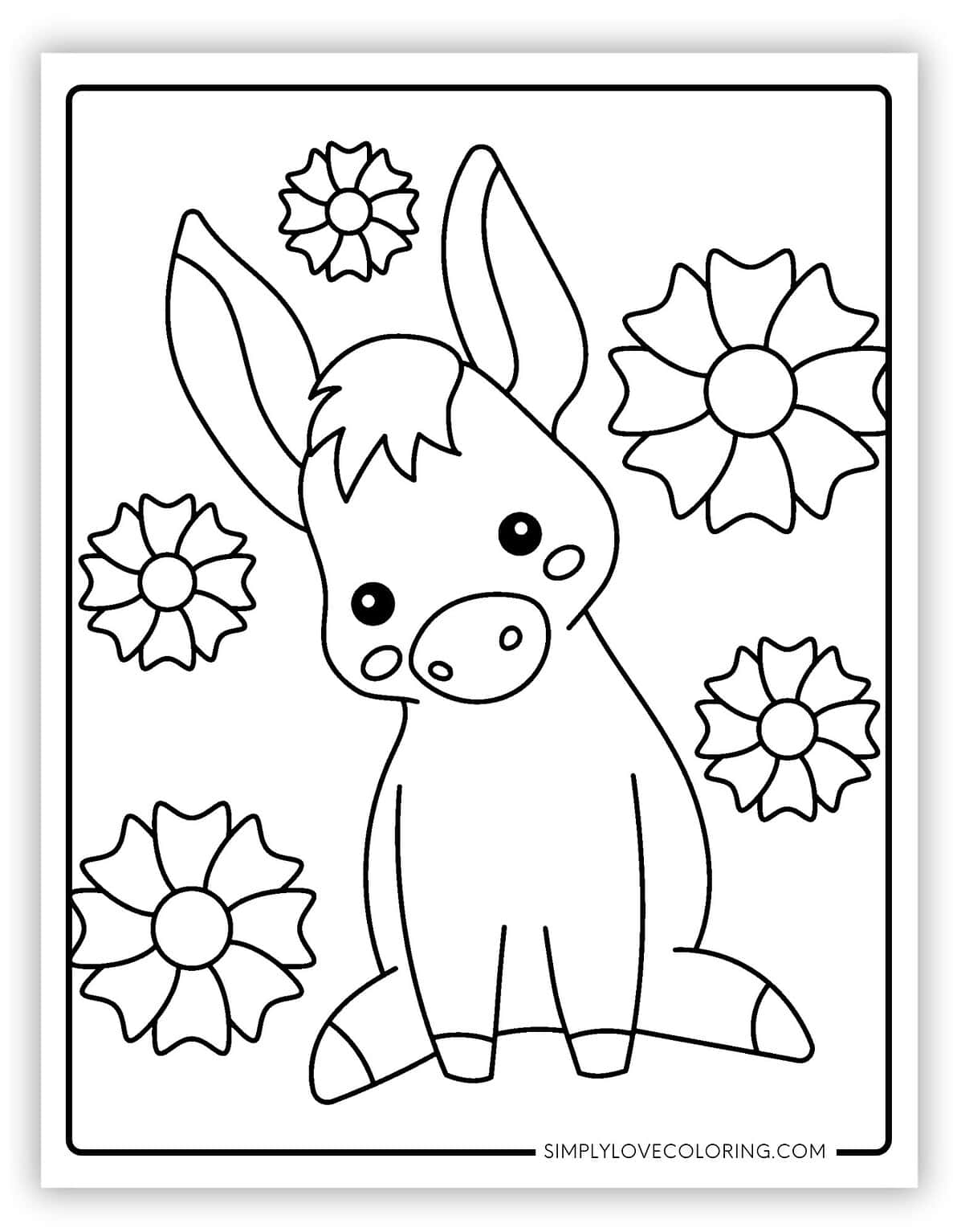 21 Cute Donkey Coloring Pages (Free PDF Printables) - Simply Love Coloring