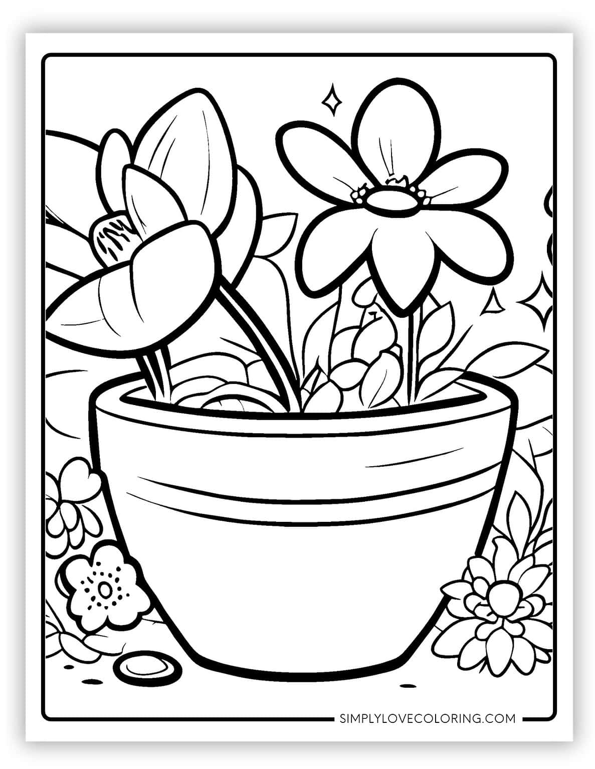 65 Beautiful Flower Coloring Pages (Free PDF Printables) - Simply Love ...