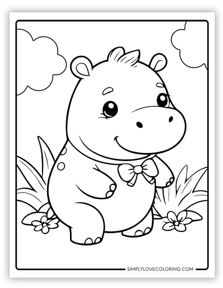Cute Hippopotamus Coloring Pages (Free PDF Printables) - Simply Love ...