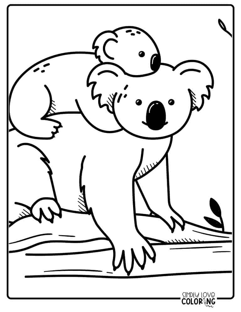 14 Koala Bear Coloring Pages (Free PDF Printables) - Simply Love Coloring