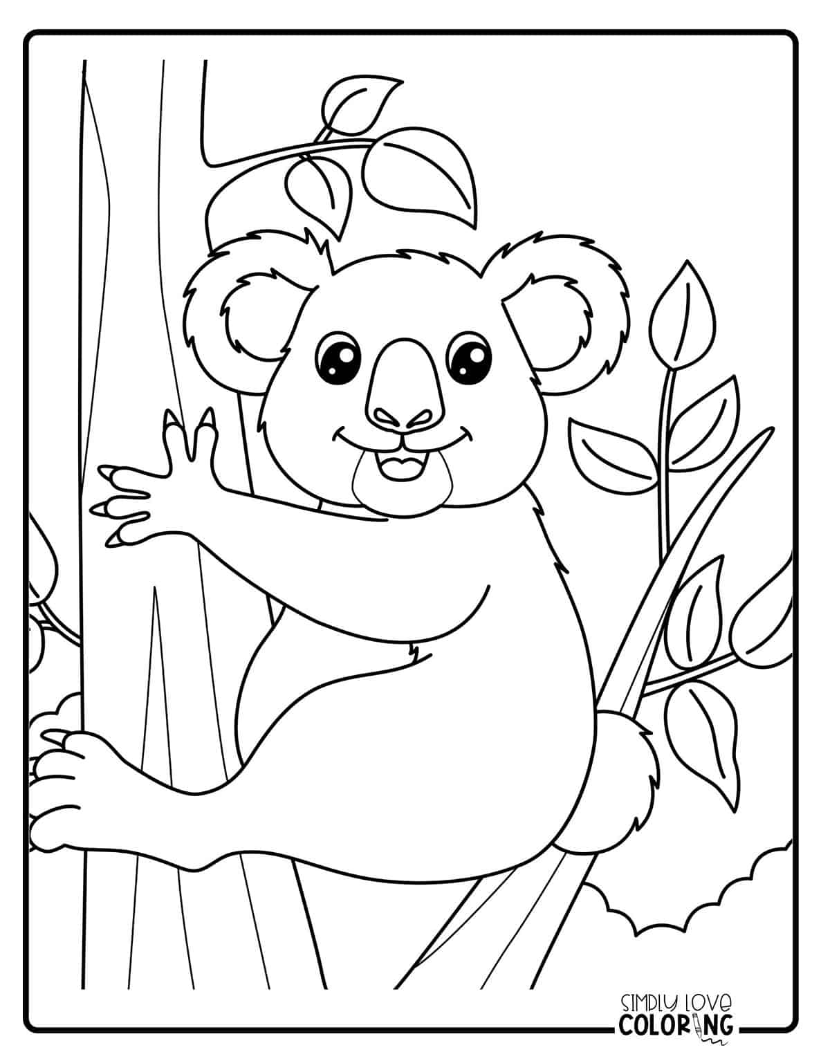 14 Koala Bear Coloring Pages (Free PDF Printables) - Simply Love Coloring