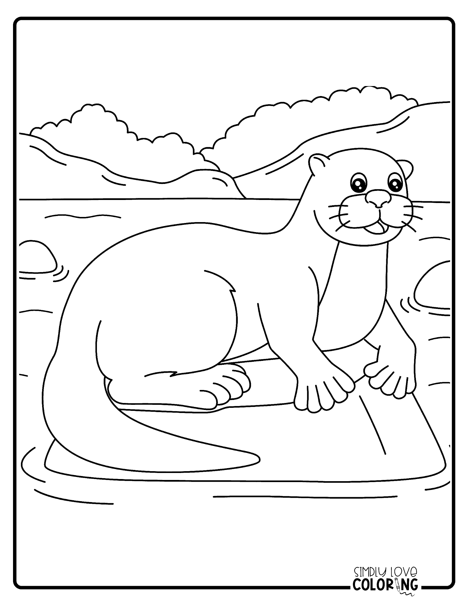 Otter Coloring Pages (Free PDF Printables) - Simply Love Coloring