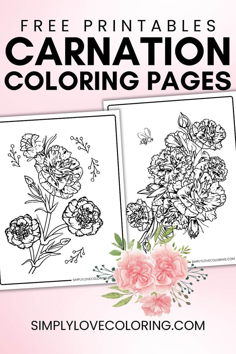 15 Carnation Flower Coloring Pages (Free PDF Printables) - Simply Love ...