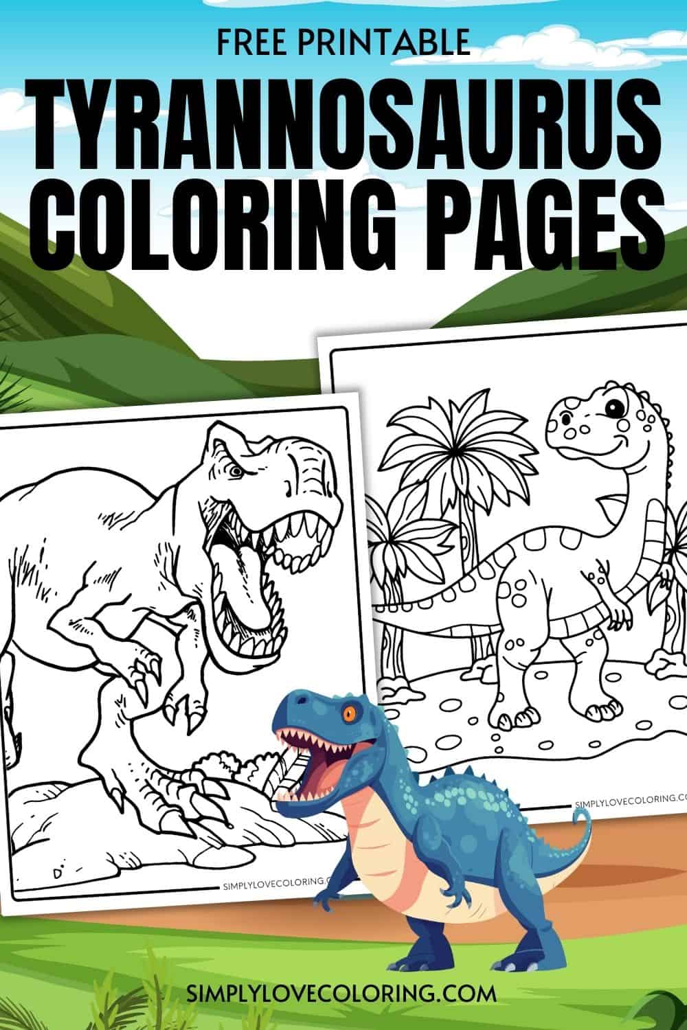 Tyrannosaurus Rex Coloring Pages (Free PDF Printables) - Simply Love ...