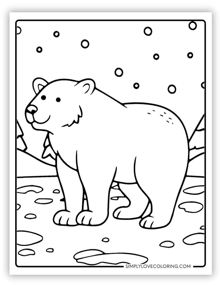 Polar Bear Coloring Pages (Free PDF Printables) - Simply Love Coloring
