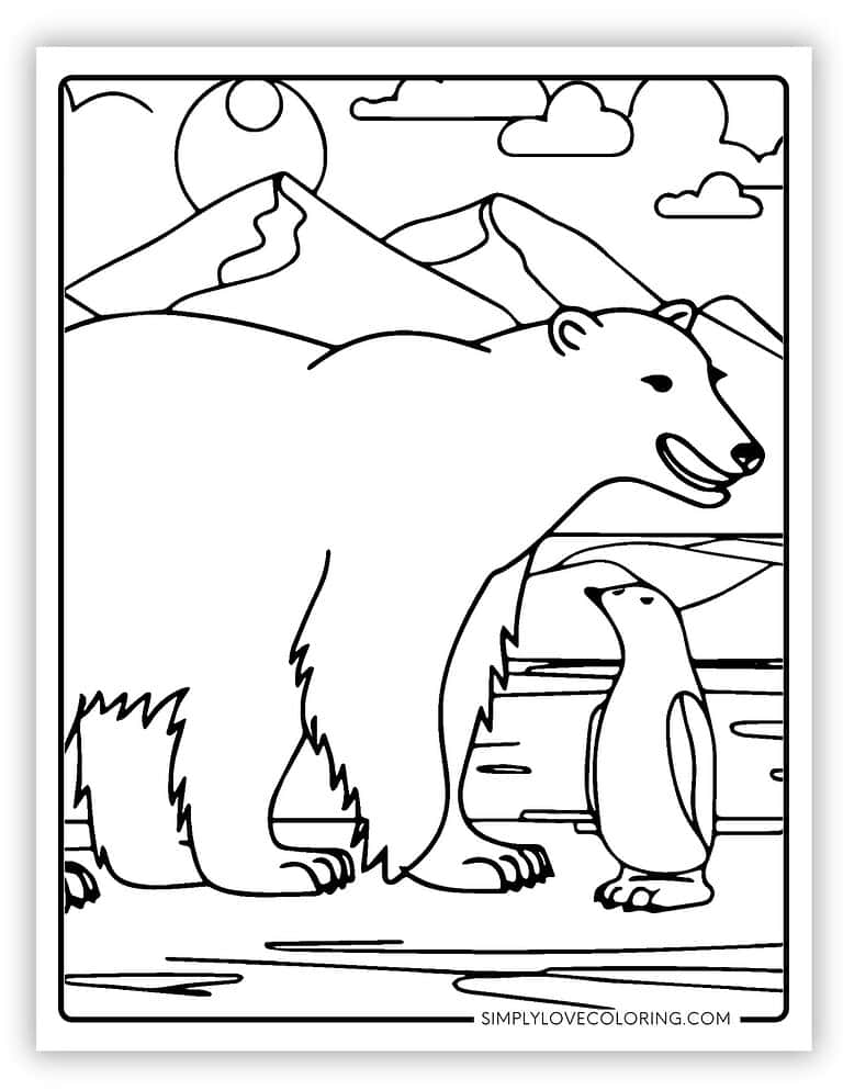 Polar Bear Coloring Pages (Free PDF Printables) - Simply Love Coloring