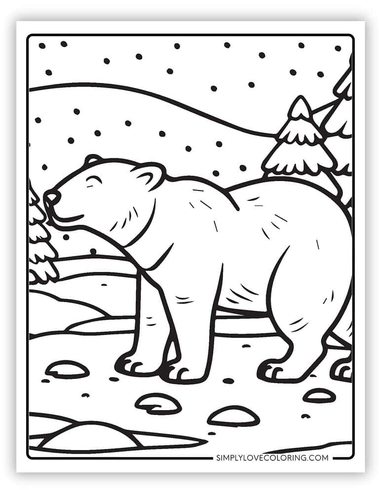 Polar Bear Coloring Pages (Free PDF Printables) - Simply Love Coloring