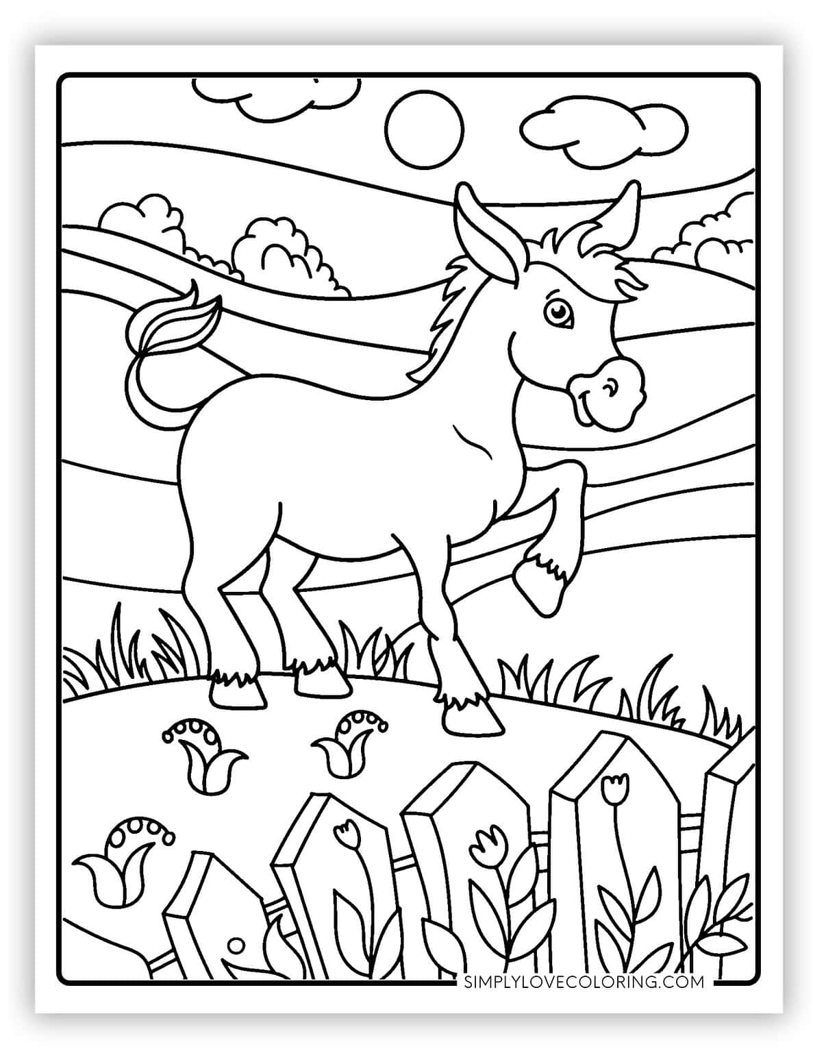 21 Cute Donkey Coloring Pages (Free PDF Printables) - Simply Love Coloring