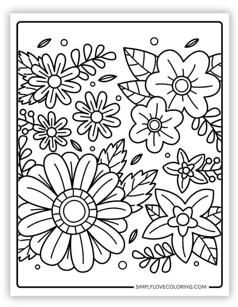 65 Beautiful Flower Coloring Pages (Free PDF Printables) - Simply Love ...