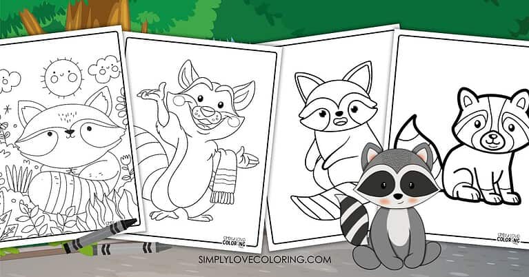 11 Cute Raccoon Coloring Pages (Free PDF Printables) - Simply Love Coloring